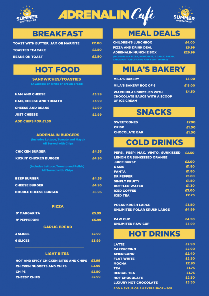 Cafe – Welcome to Adrenalin Adventure Park